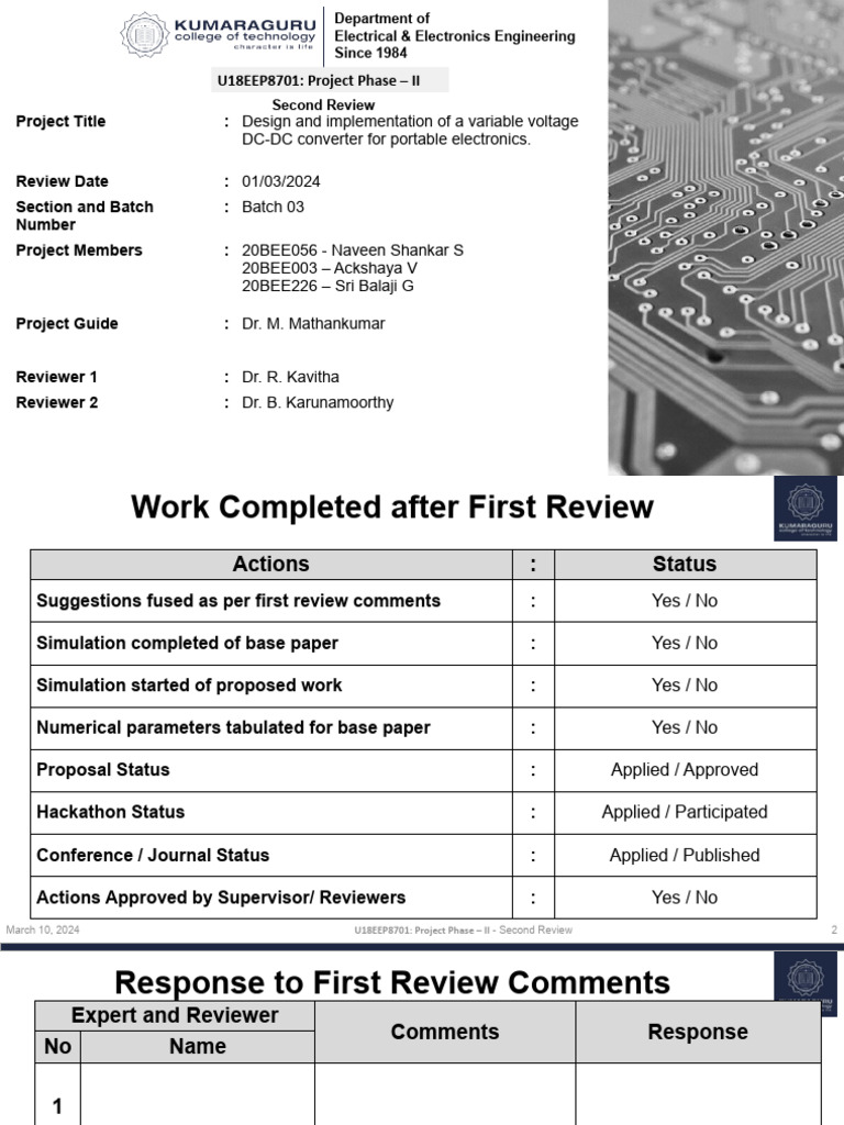 U18EEP8701 Project Phase - II - Second - Review - Template | PDF ...