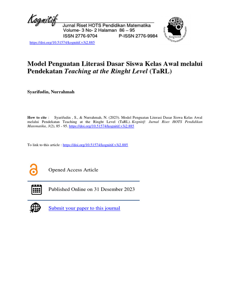 Model Penguatan Literasi Dasar Siswa Kelas Awal Melalui Pendekatan ...