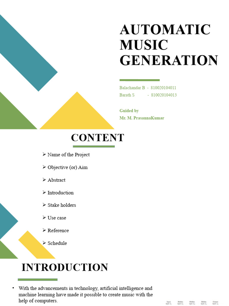 Automatic Music Generation | PDF | Deep Learning | Creativity