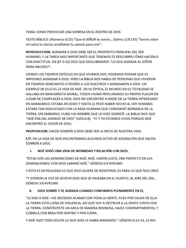 Como Provocar Una Sonrrisa en El Rostro de Dios | PDF | Arca de Noé | Noé