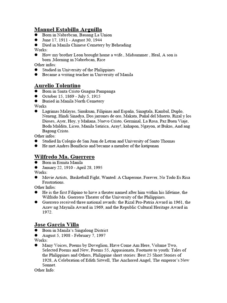 Biography | PDF | Manila | Philippines