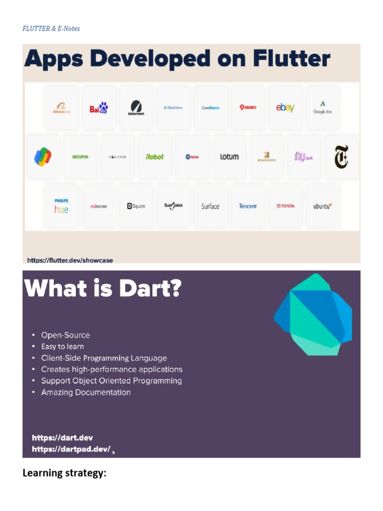FLUTTER-Enotes | PDF | Anonymous Function | Mobile App