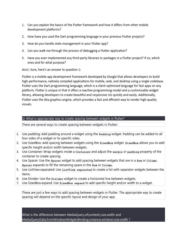 Flutter Faqs Pdf Constructor Object Oriented Programming Programming