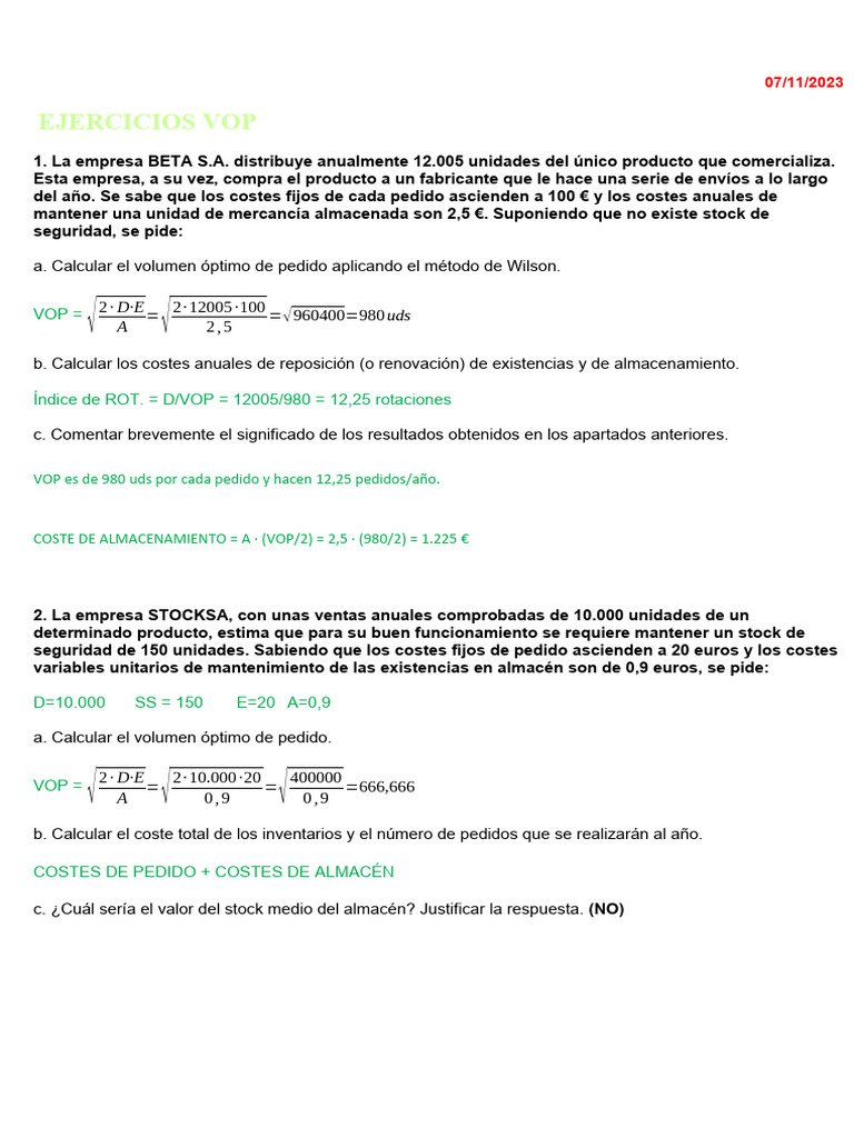 Ejercicios Vop | PDF