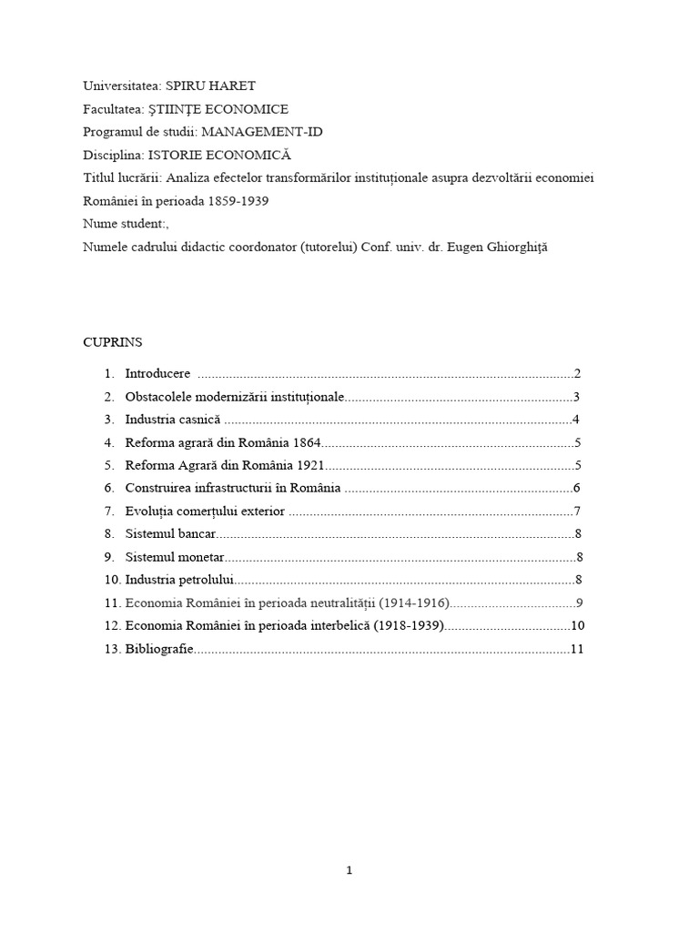 TC 1-Istoria Economica | PDF