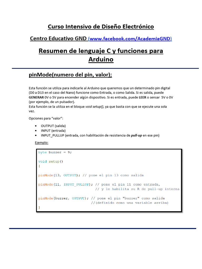 Programaci贸n de Arduino - Funciones y Estructuras de Control | PDF ... Programaci贸n de Arduino - Funciones y Estructuras de Control | PDF ...