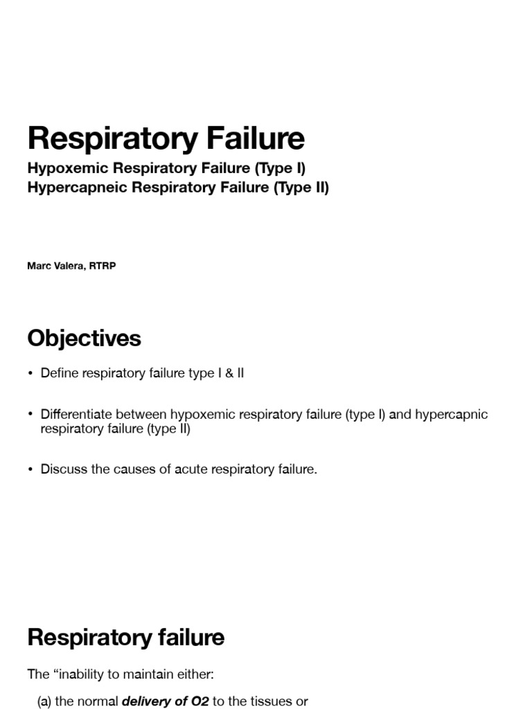 Respiratory Failure Type 1 | PDF | Respiratory System | Causes Of Death