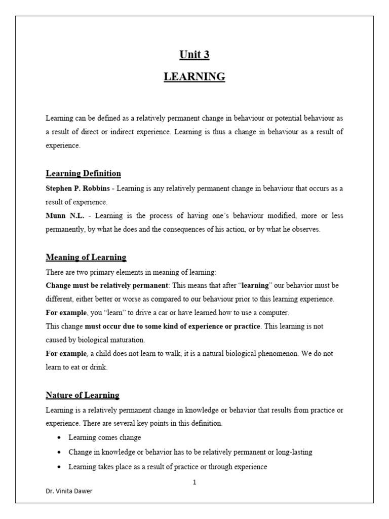 Unit 3 learning | PDF | Classical Conditioning | Learning