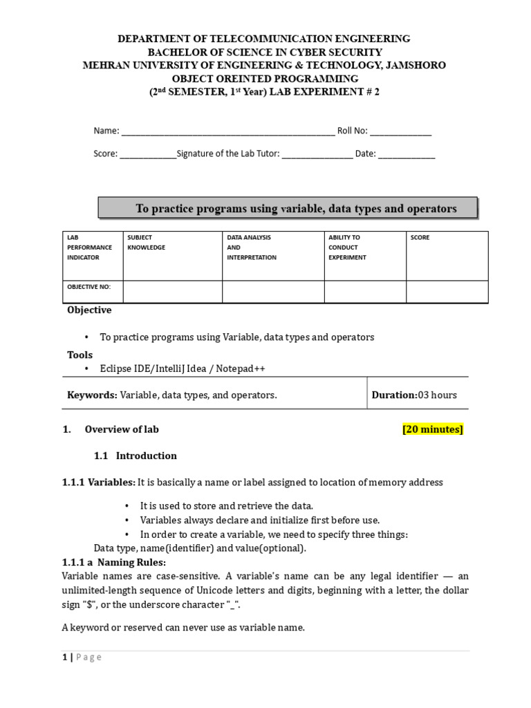 Lab 2 | PDF | Integer (Computer Science) | Data Type