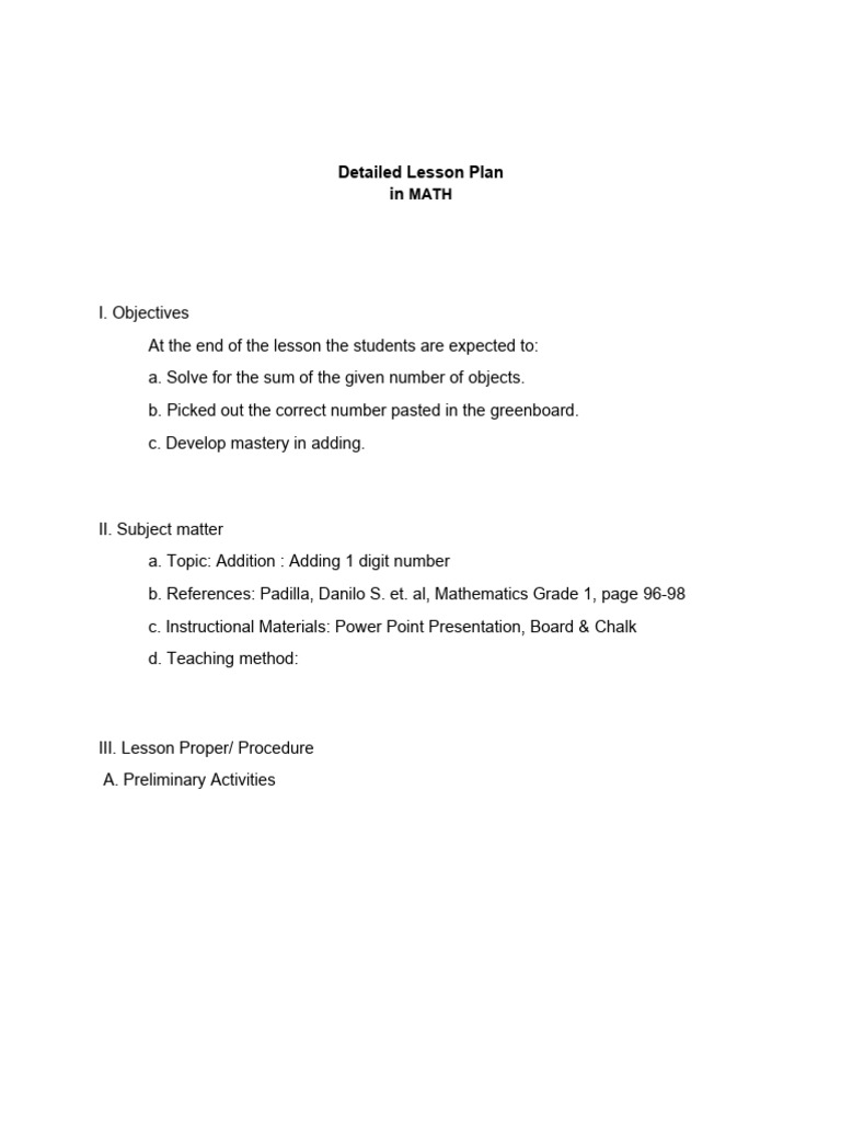 DLP - G1 Math | PDF | Mathematics | Learning