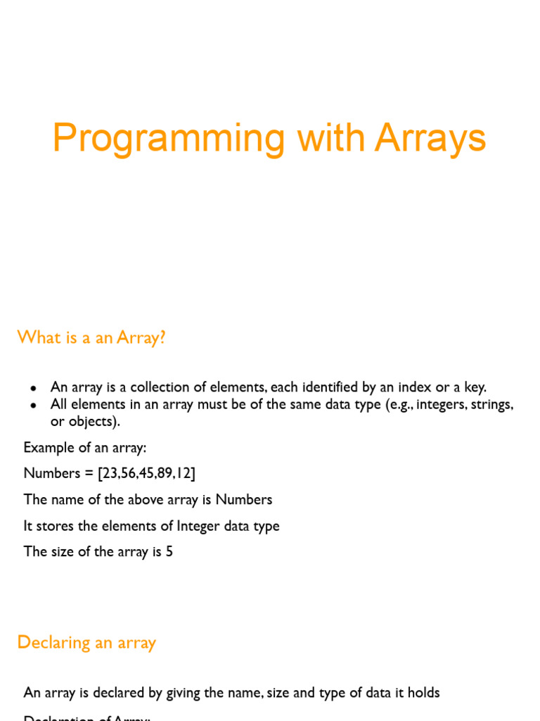 Programming With Arrays - Grade 8 | PDF | Data Type | String (Computer ... Programming With Arrays - Grade 8 | PDF | Data Type | String (Computer ...