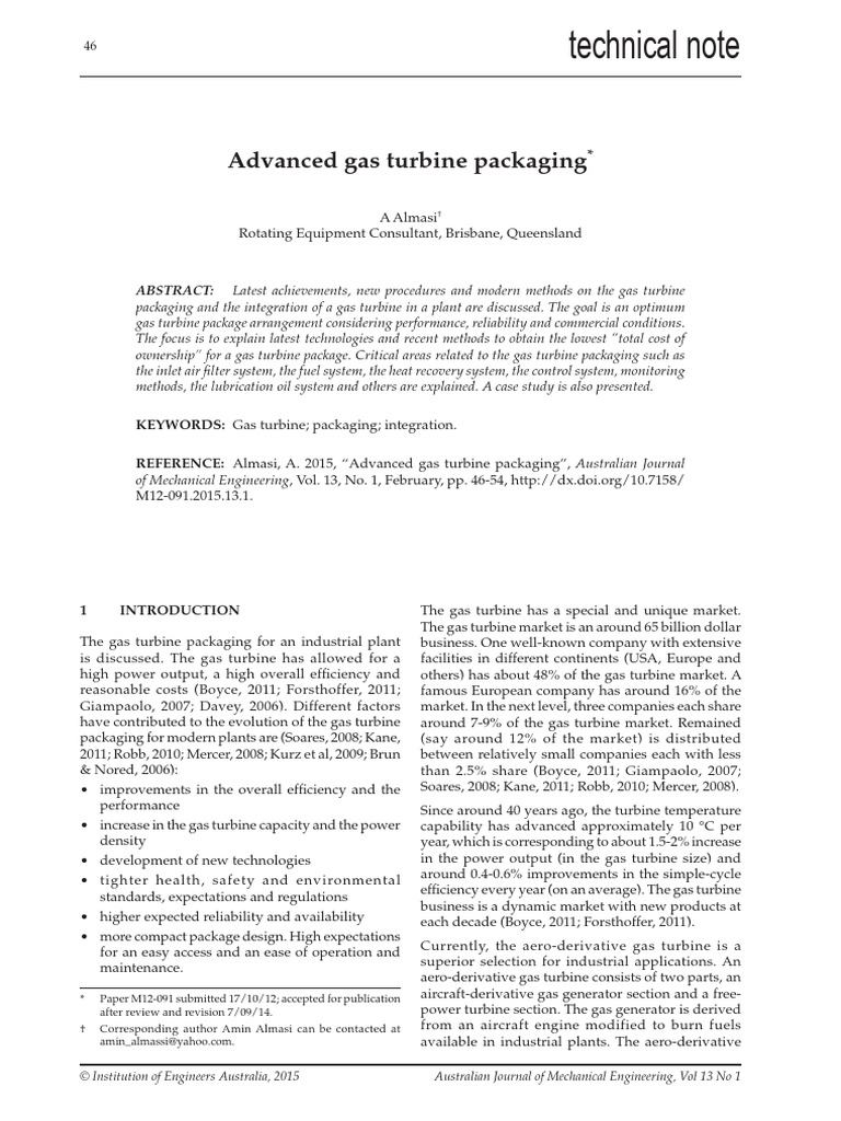 Advanced Gas Turbine Packaging | PDF