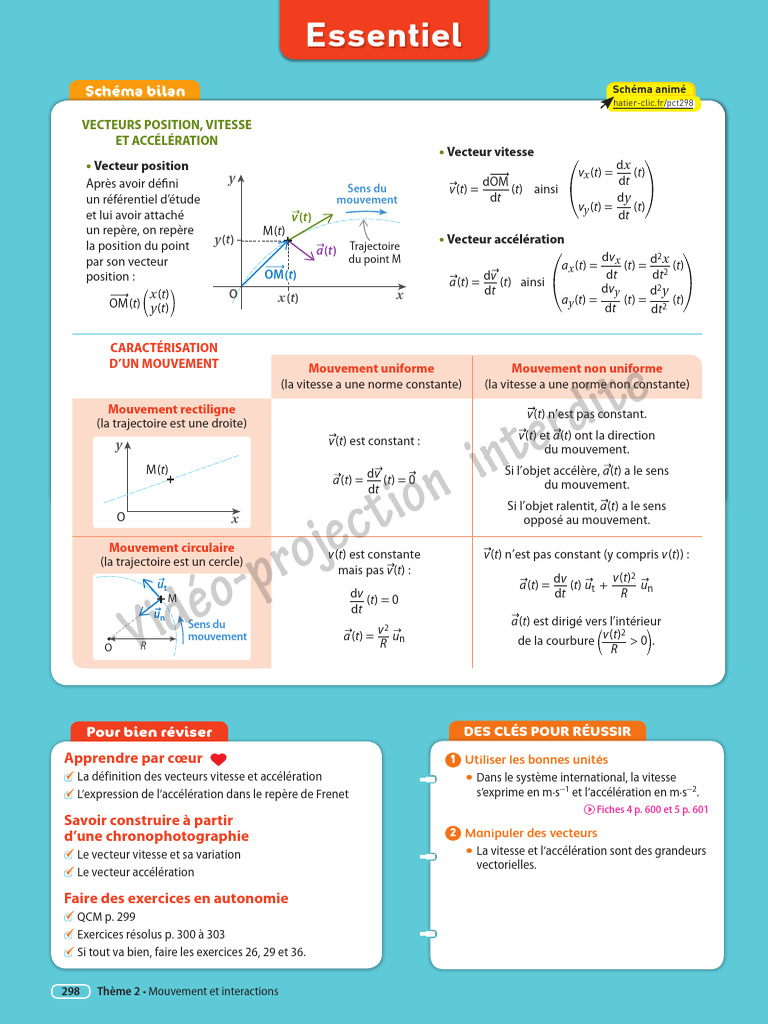 Comprendre le Mouvement et les Vecteurs | PDF | Accélération | Vitesse