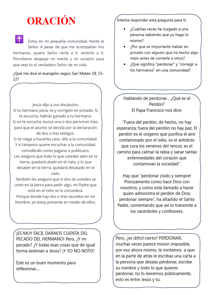 Oración de La Comunidad | PDF | Perdón | Jesús