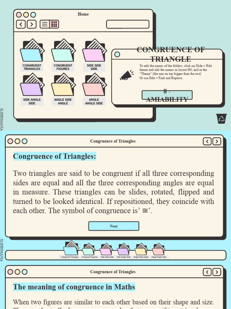 Congruence of Triangles Report | PDF | Triangle | Mathematical Objects