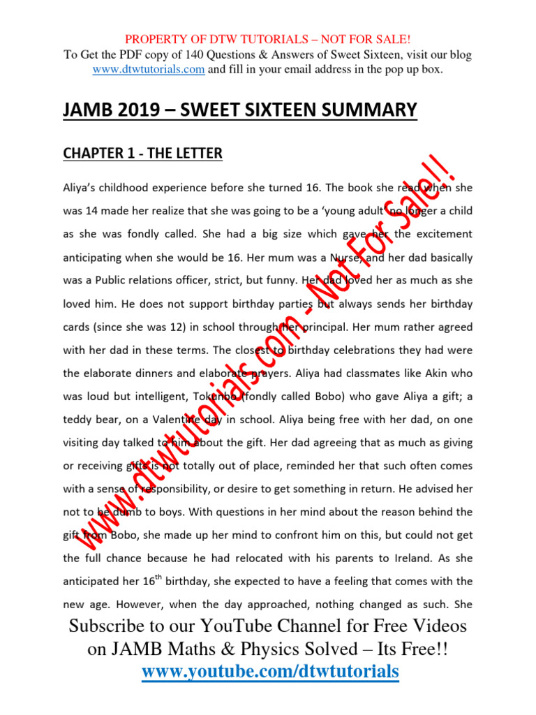 Sweet 16 Summary by DTW Tutorials | PDF | Mahatma Gandhi | Slavery