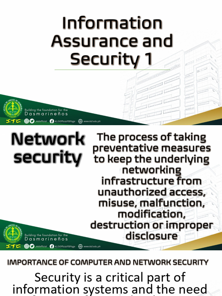 KLD PPT - Information Assurance and Security Introduction - 2024 ...