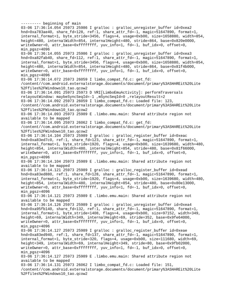 Limbo Log | PDF | Computing | Operating System Families