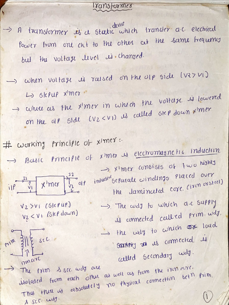 Single Phase Transformer | PDF