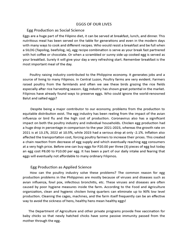 Eggs | PDF | Egg As Food | Avian Influenza