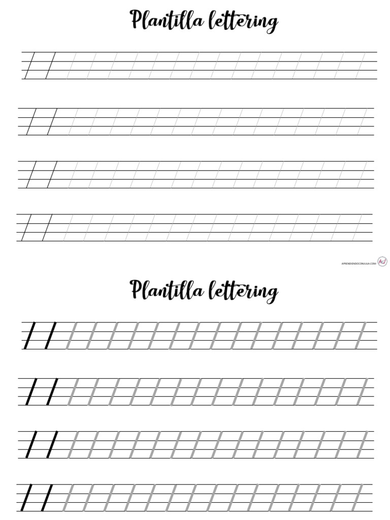 Plantilla Practicar Lettering Trazos | PDF