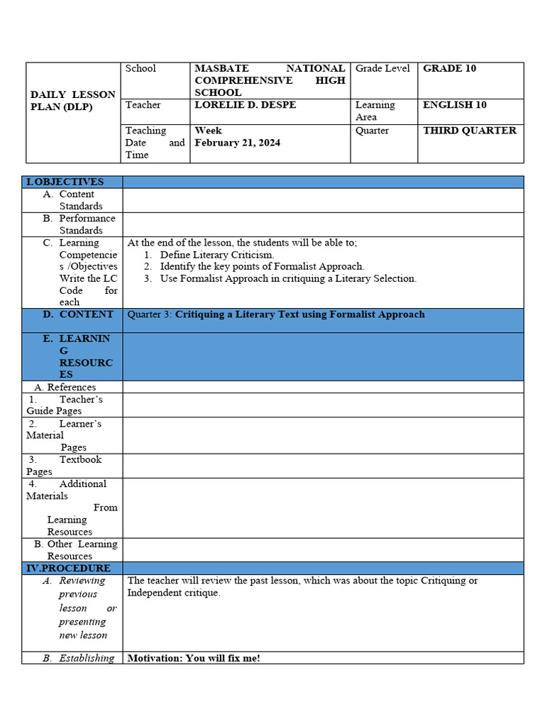 Formalist Approach | PDF