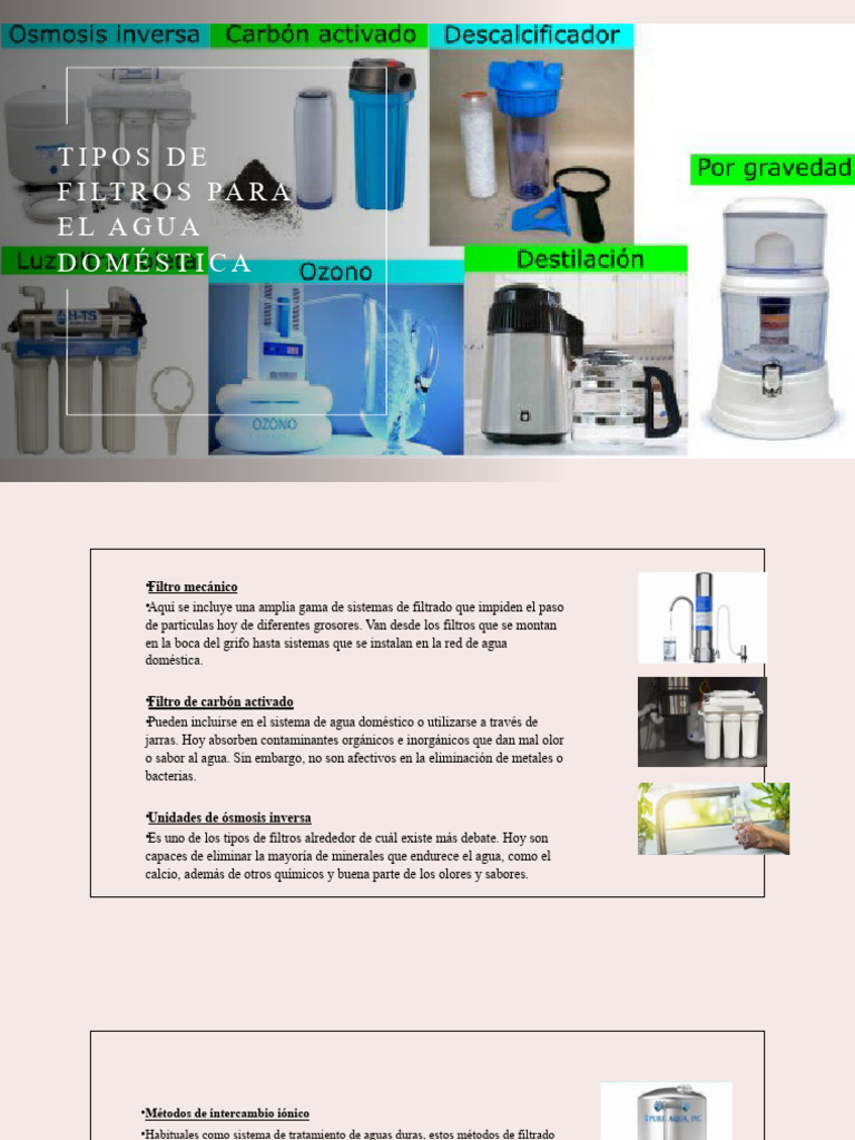 Tipos de Filtros de Agua Doméstica | PDF