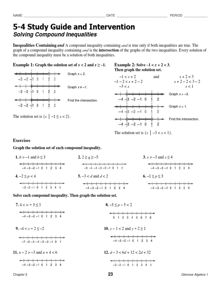Solving Compound Inequalities Guide | PDF | Theoretical Computer ...