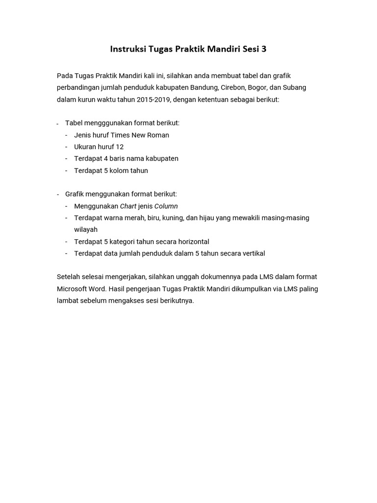 Instruksi Tugas Praktik Mandiri Sesi 3 | PDF