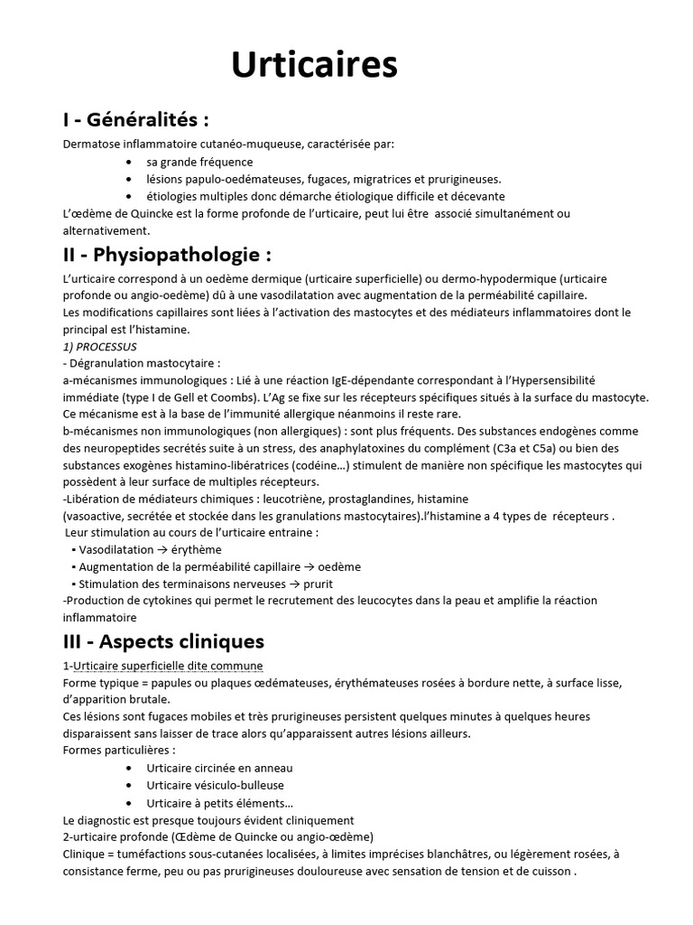 15 - Urticaires | PDF