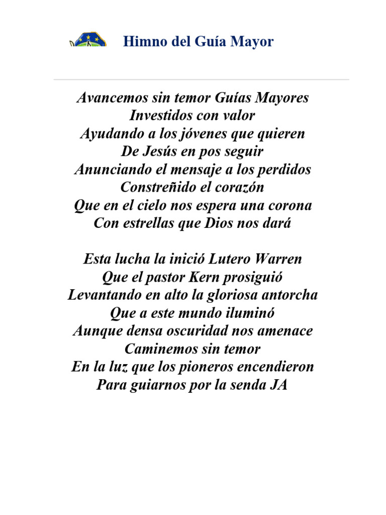 Himno Del Guía Mayor | PDF
