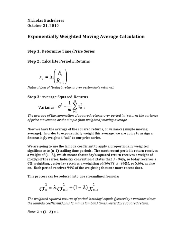 EWMA Calculation | PDF