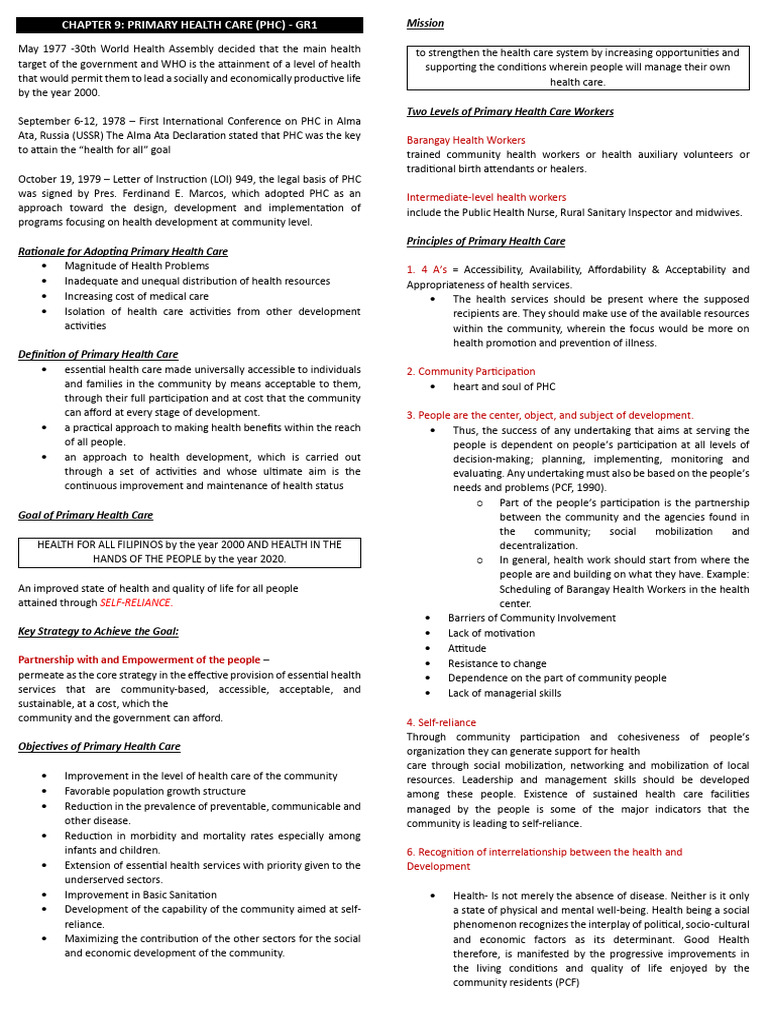 Midterm - CHN Lec Notes | PDF | Health Care | Alternative Medicine