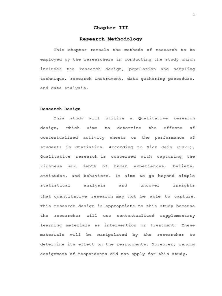 Chapter III Sample | PDF | Sampling (Statistics) | Odds