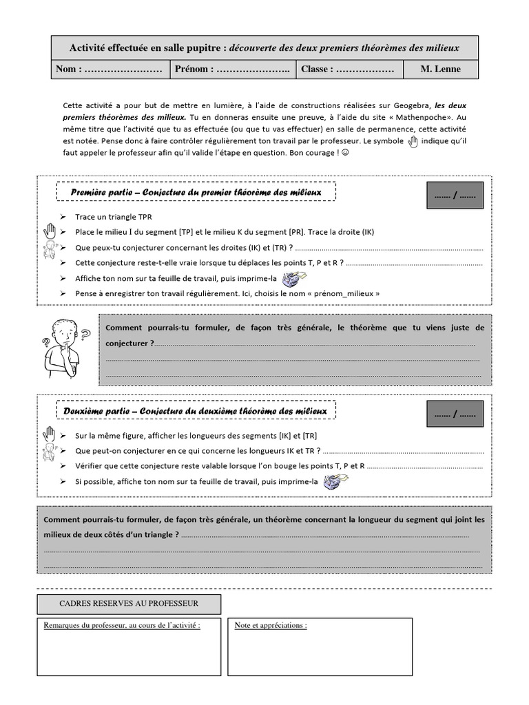 Activité Découverte Des Deux Premiers Théorèmes Des Milieux | PDF Activité Découverte Des Deux Premiers Théorèmes Des Milieux | PDF