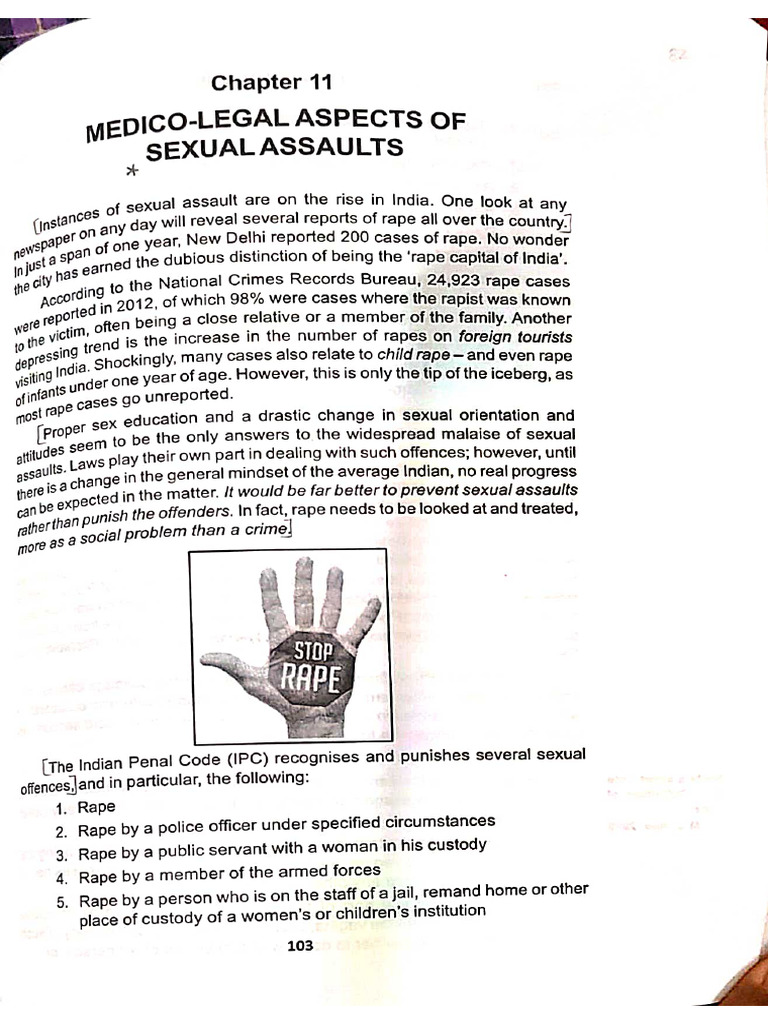Medico Legal Offences of Sexual Offences | PDF