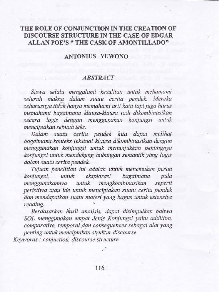 En The Role Of Conjunction In The Creation Of Discourse Structure In The Case Of Ed Pdf