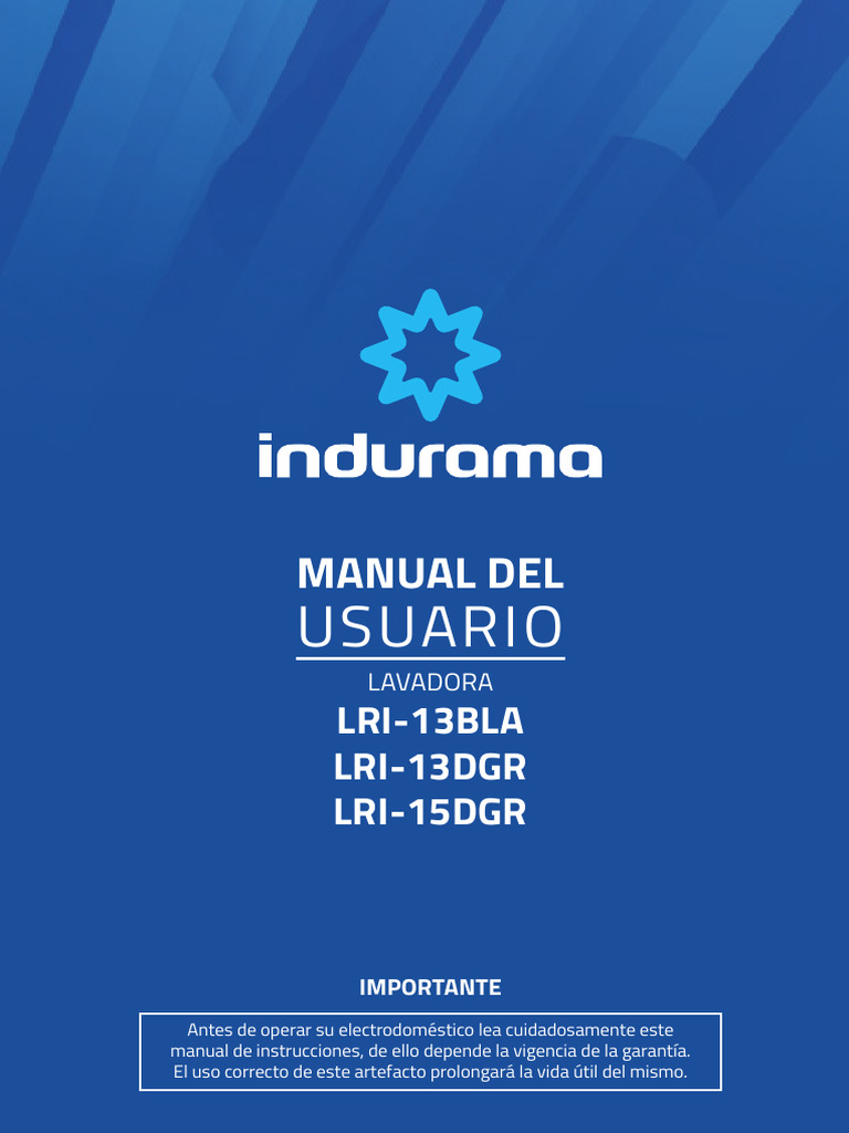 User Manual Lri-13bla Lri-13dgr Lri-15dgr | PDF | Lavadora | Agua