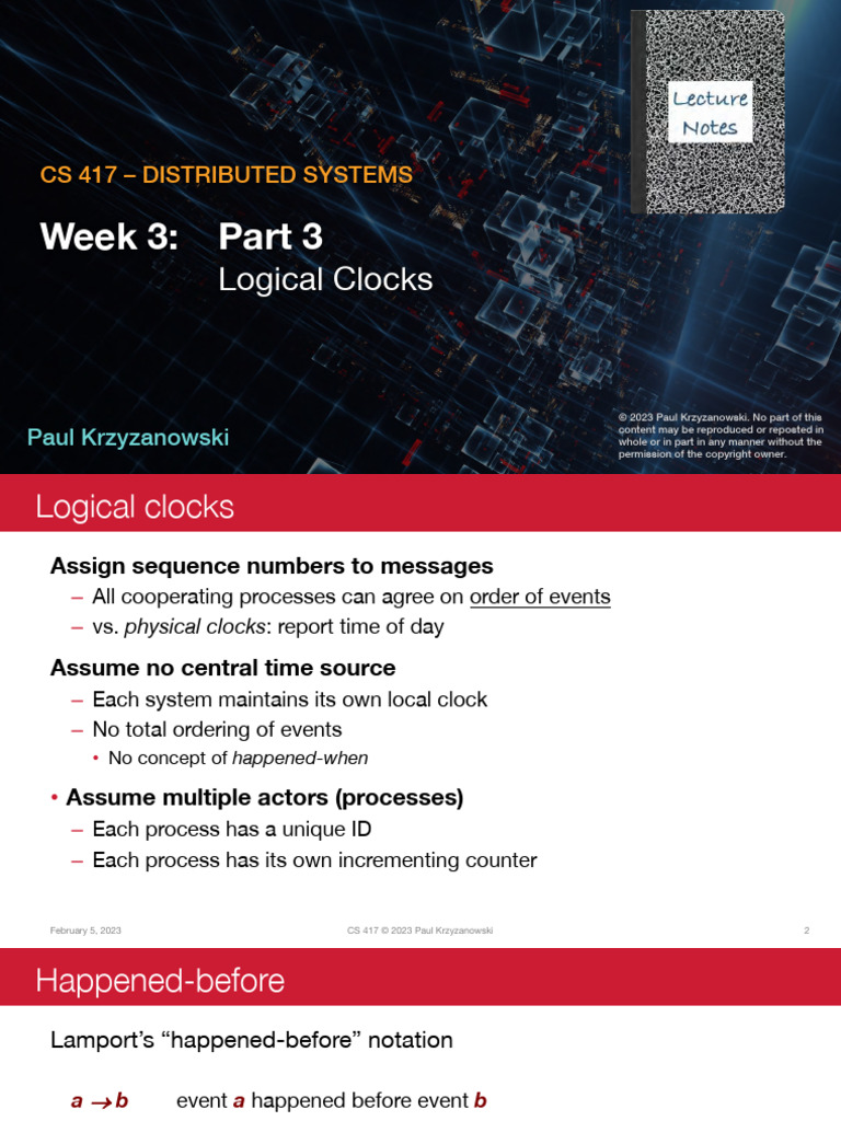 03c Logical Clocks Slides | PDF