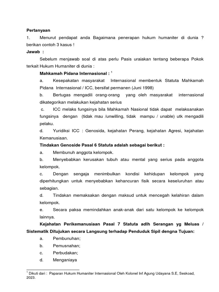 Penerapan Hukum Humaniter Global | PDF | Politik