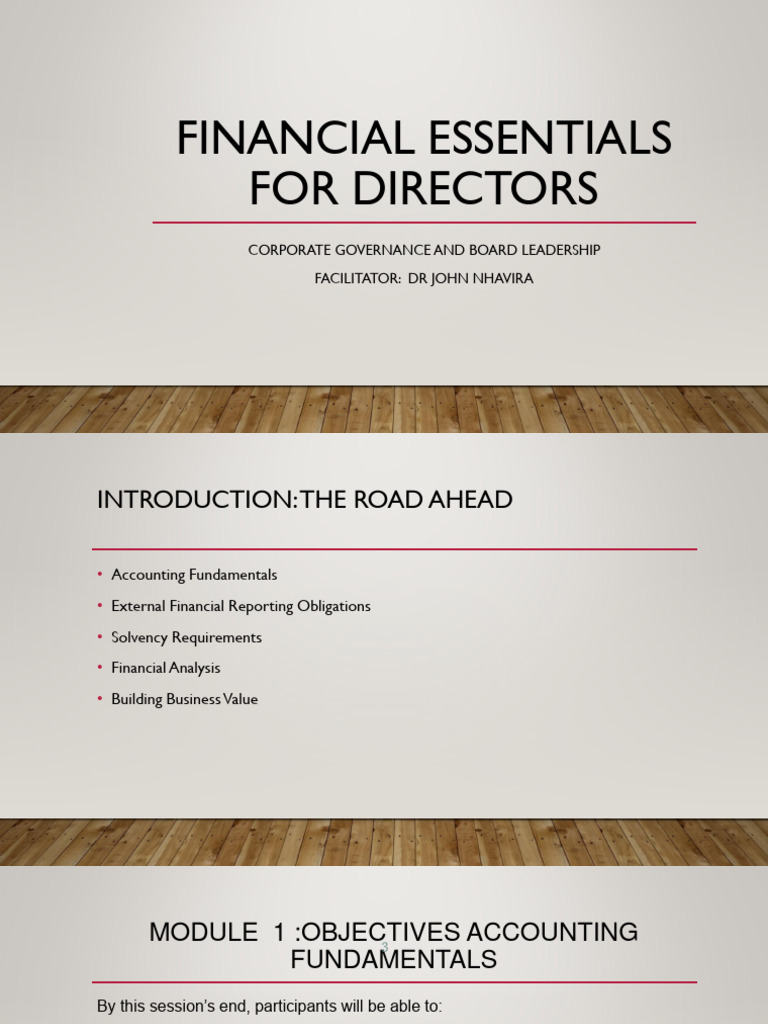 Financial Essentials For Directors | PDF | Debits And Credits ...