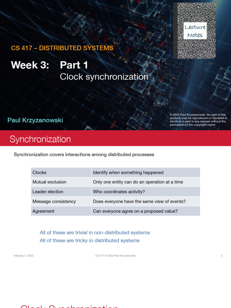 03b Clocks Slides | PDF | Computer Networking | Computer Science