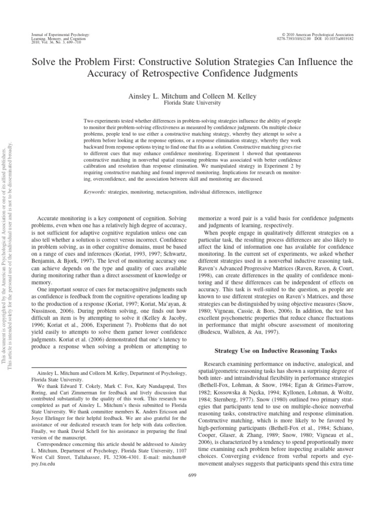 Solve The Problem First: Constructive Solution Strategies Can Influence The Accuracy of ...