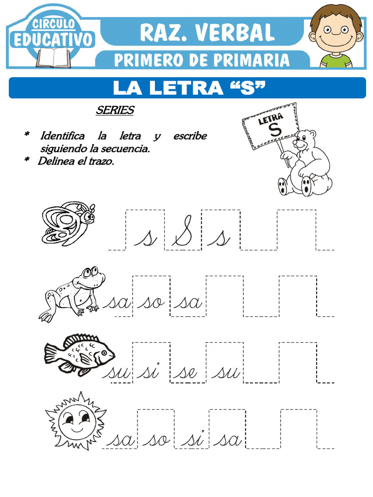 La Letra S para Primero de Primaria | PDF