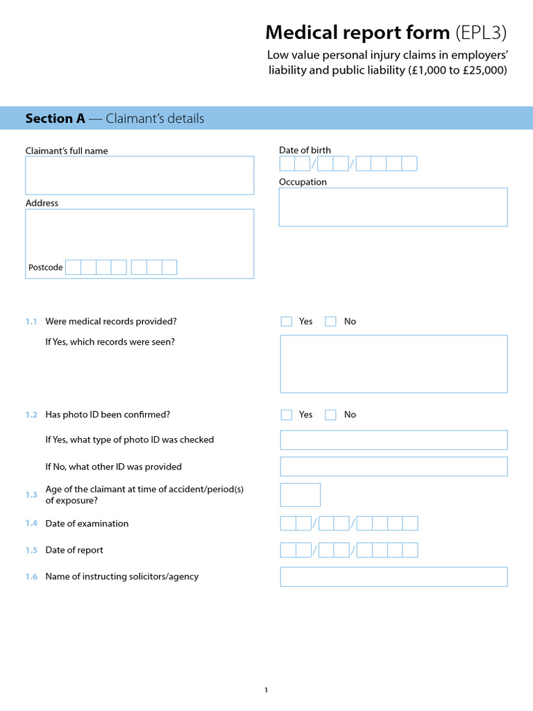 Basic Medical Report Form3 | PDF