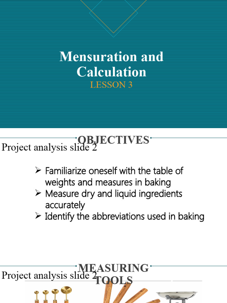 LESSON 3 Mensuration and Calculation | PDF | Spoon | Teaspoon