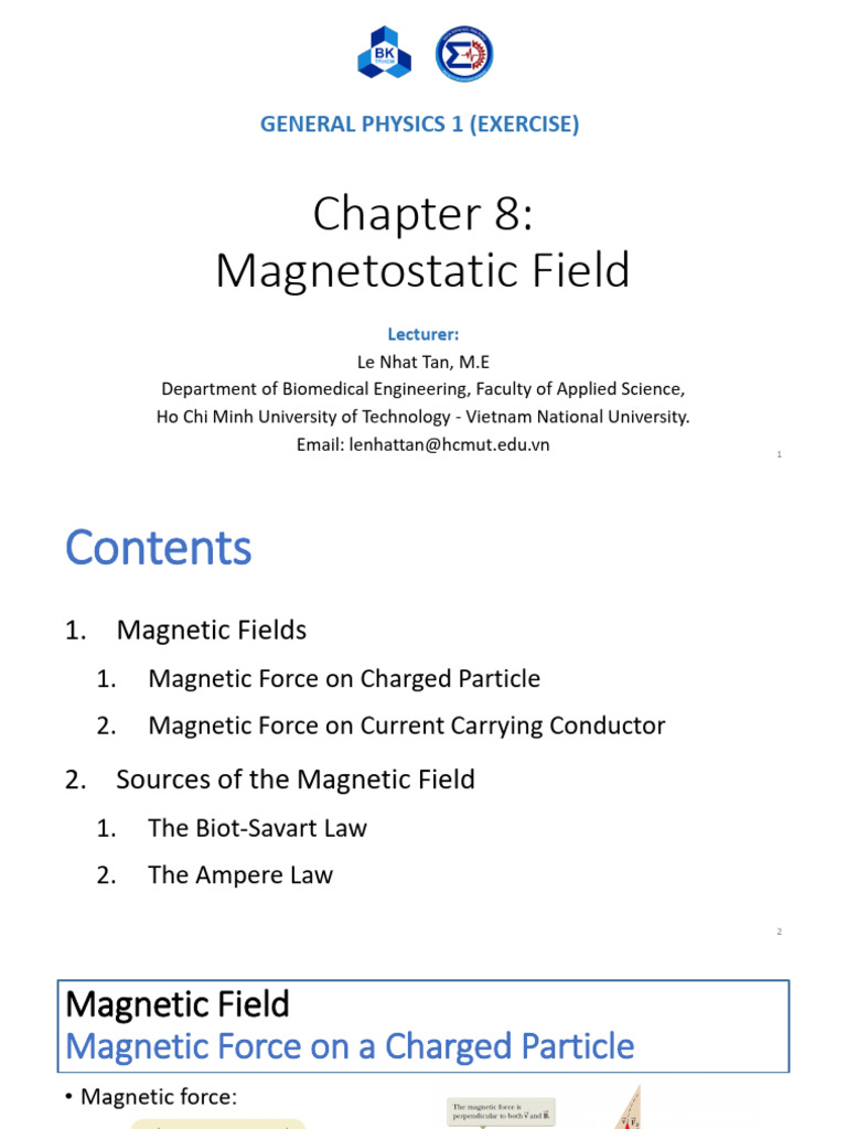 Chapter 8 - Magnetic Field (With Answers) | PDF | Magnetic Field | Electron