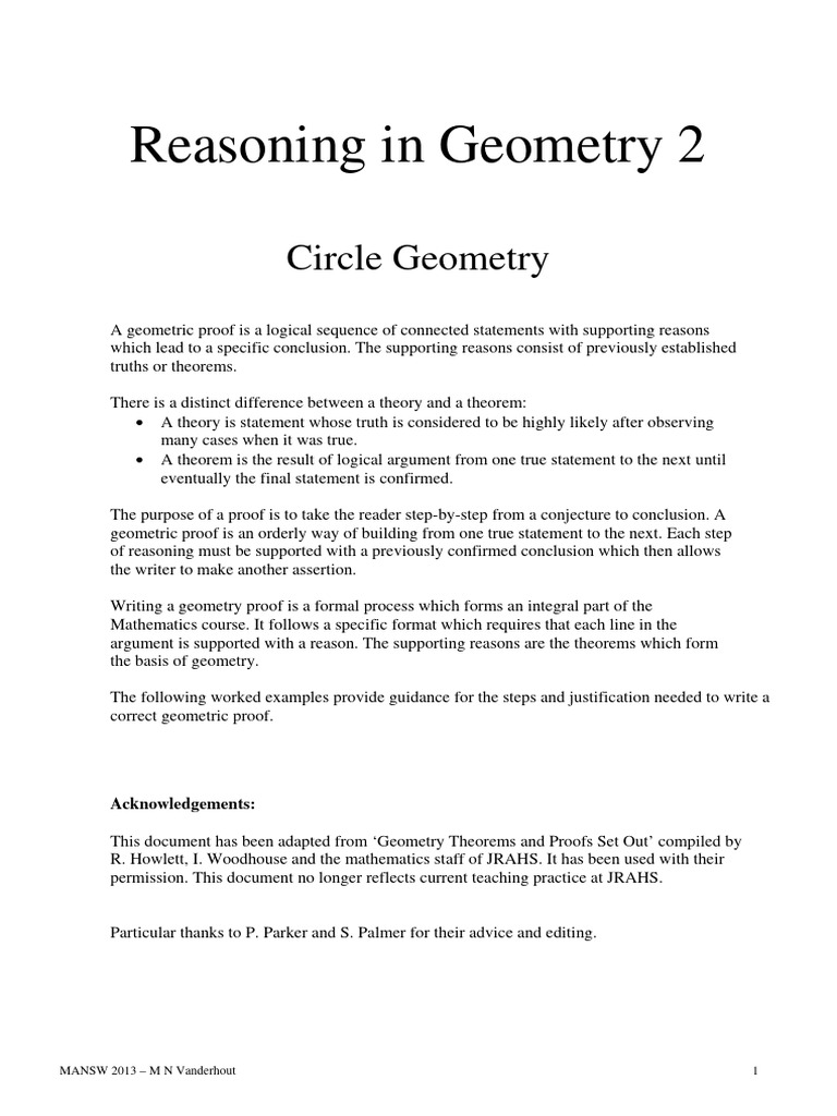 02 Reasoning in Circle Geometry | PDF