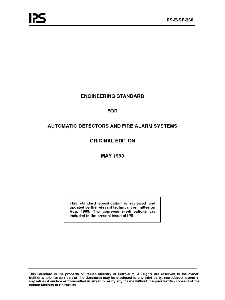 E-Sf-260 - AUTOMATIC DETECTORS AND FIRE ALARM SYSTEMS | PDF | Fires | Physical Sciences