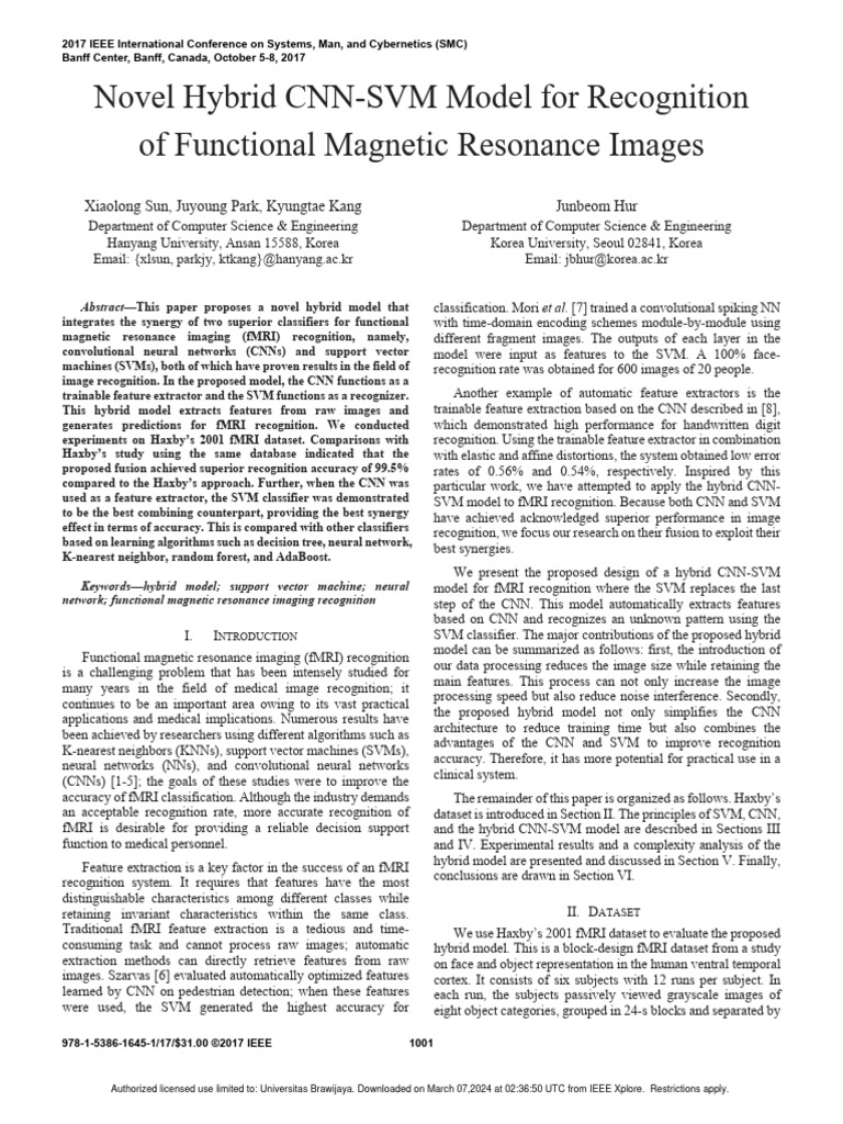 Novel Hybrid CNN-SVM Model For Recognition of Functional Magnetic ...